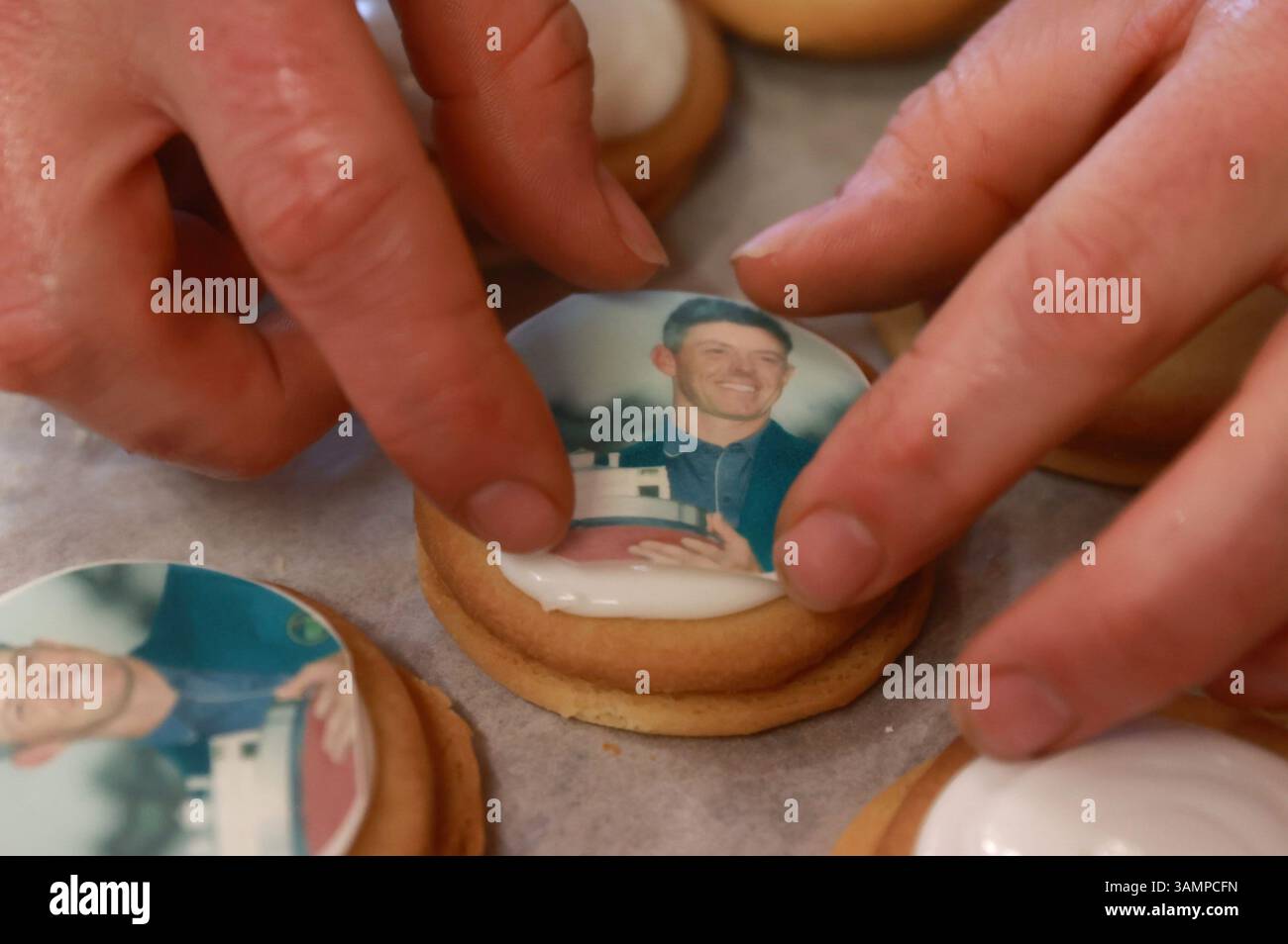 German biscuits with an image of Rory McIlroy's face printed onto sugar ...