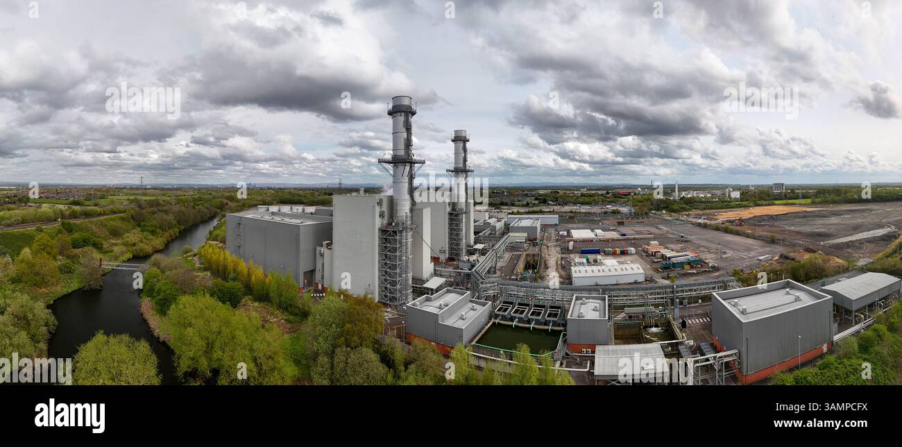 Aerial image of Carrington Power Station in Greater Manchester UK Stock ...
