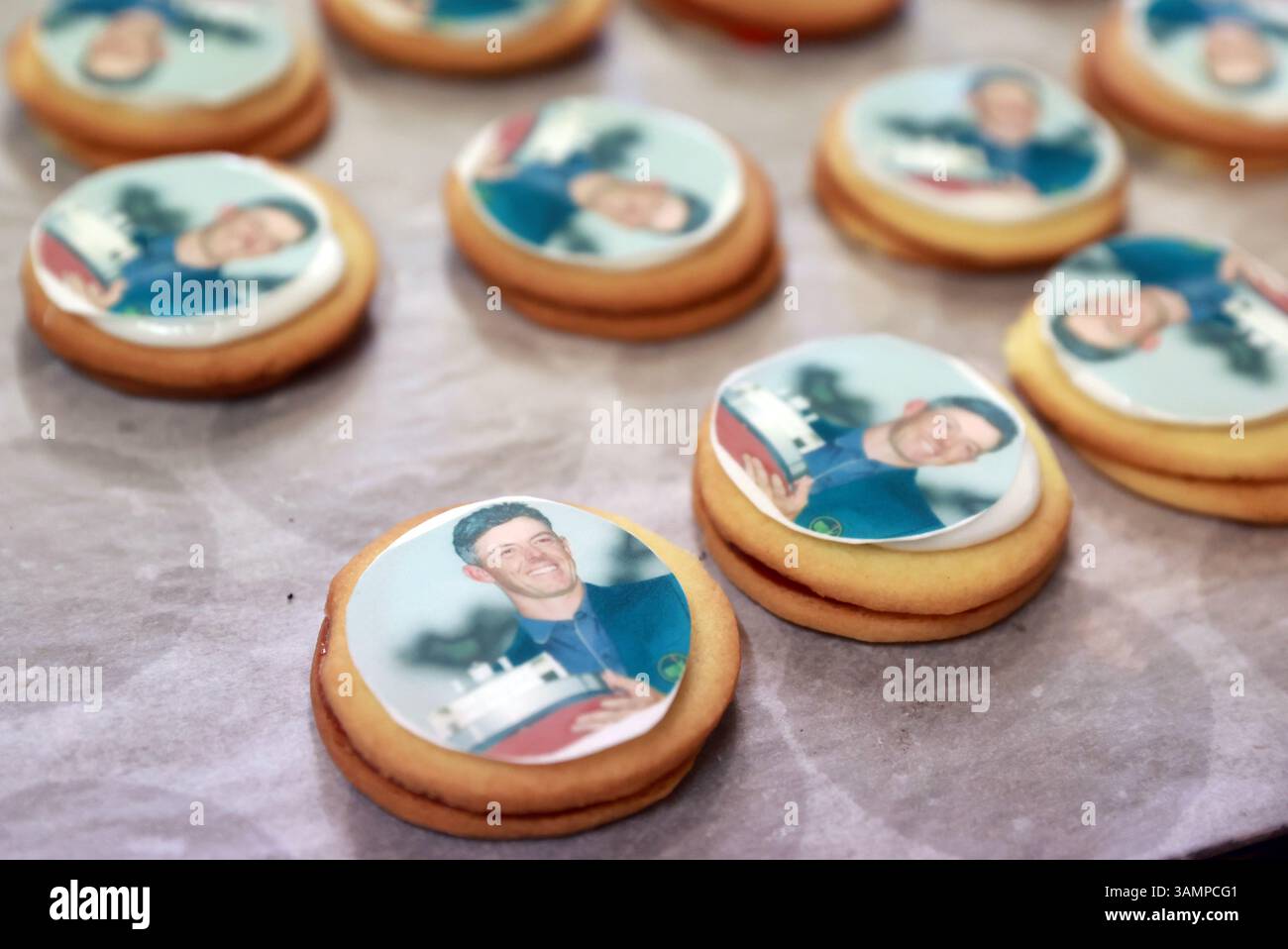 German biscuits with an image of Rory McIlroy's face printed onto sugar ...