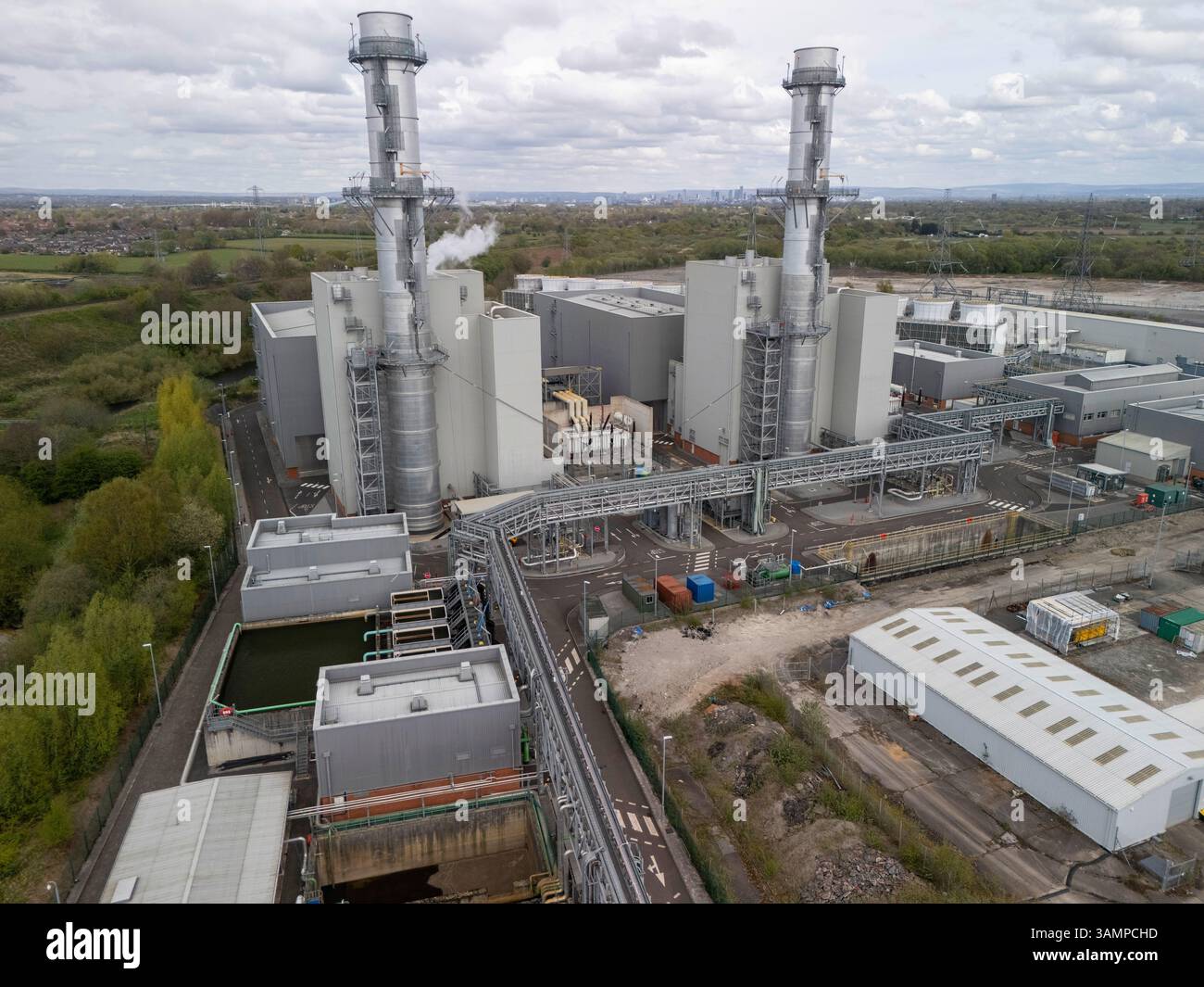 Aerial image of Carrington Power Station in Greater Manchester UK Stock ...