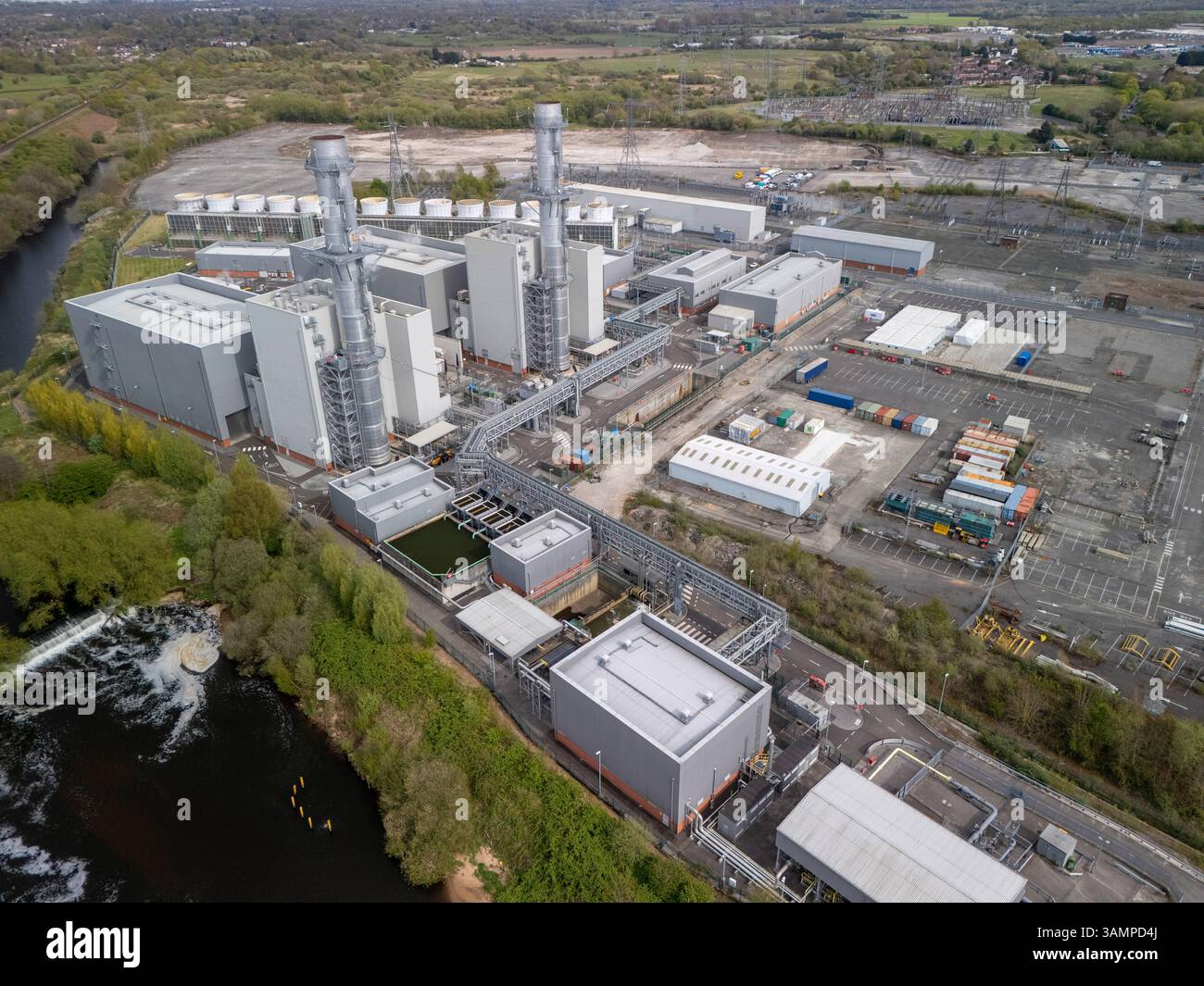 Aerial image of Carrington Power Station in Greater Manchester UK Stock ...