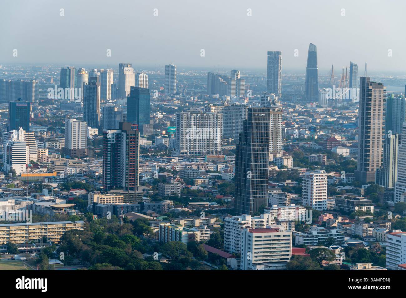 Surrounding panoramic views from the 78th floor of the King Power Maha ...