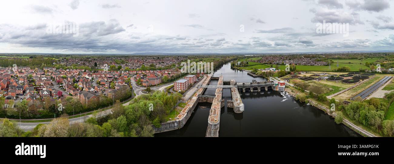 Aerial image of Irlam Locks and Manchester Shipping Canal Stock Photo ...