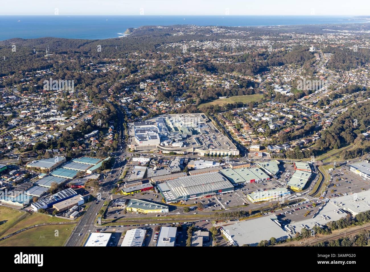 Aerial view of beautiful cityscape with residential areas, shopping ...