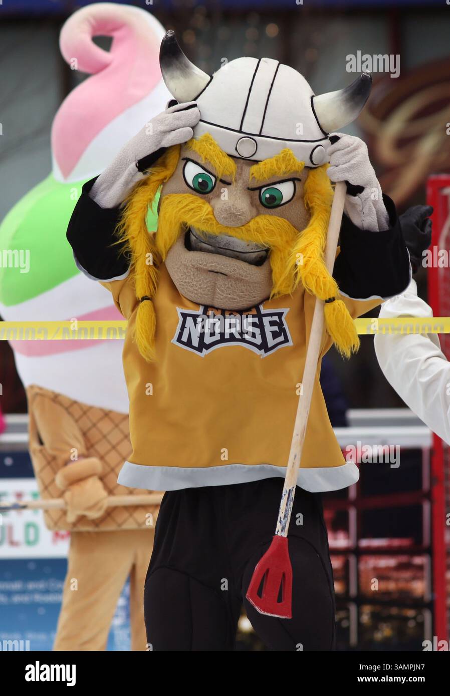 Jan. 18, 2014 - Cincinnati, Ohio, U.S - Mascot's Victor E. Viking from ...