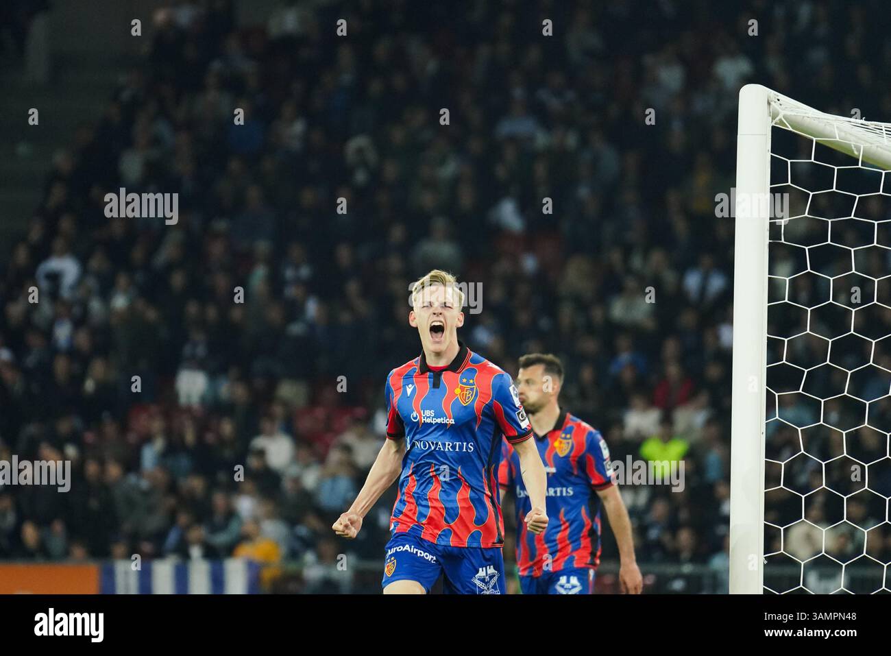 Anton Kade (30 FCB) celebrating his goal. Super League football match ...