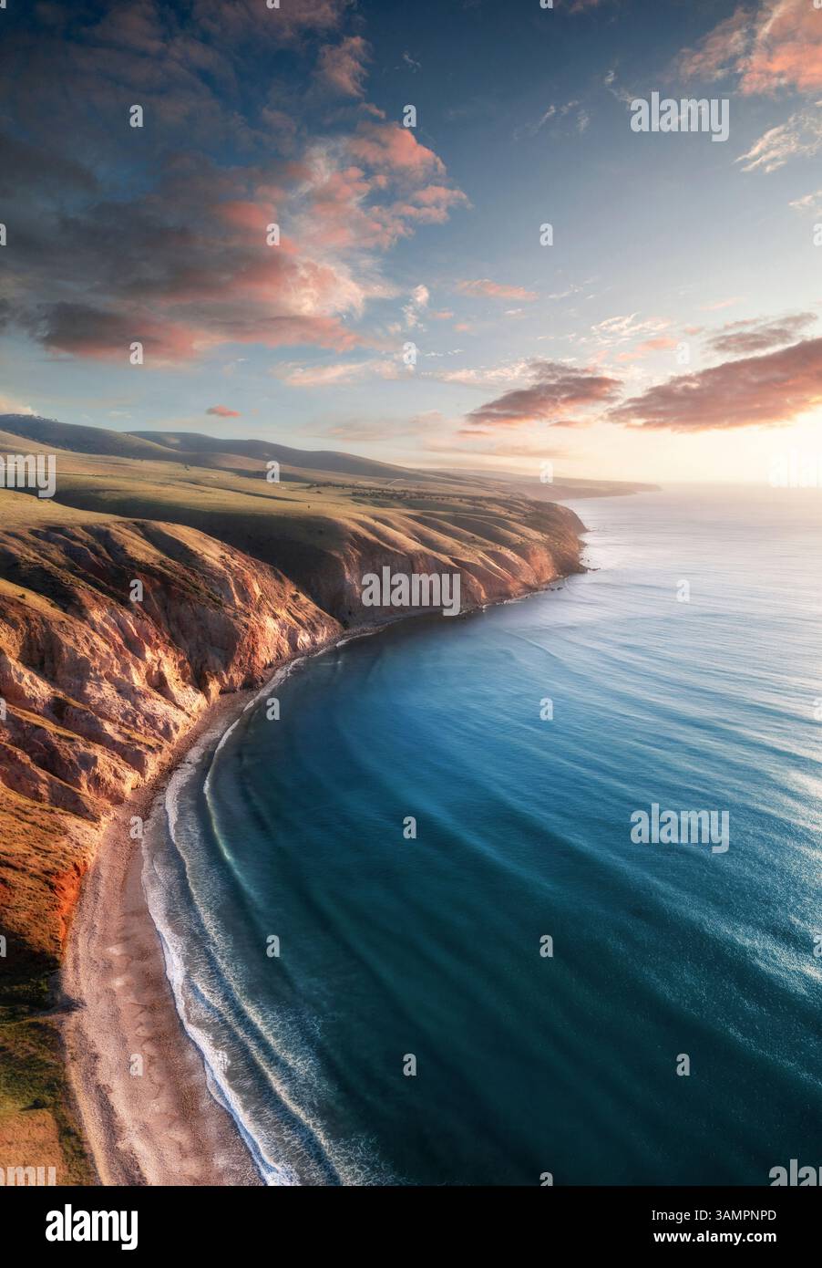 Aerial view of the Fleurieu Peninsula Sellicks Beach coastline from ...