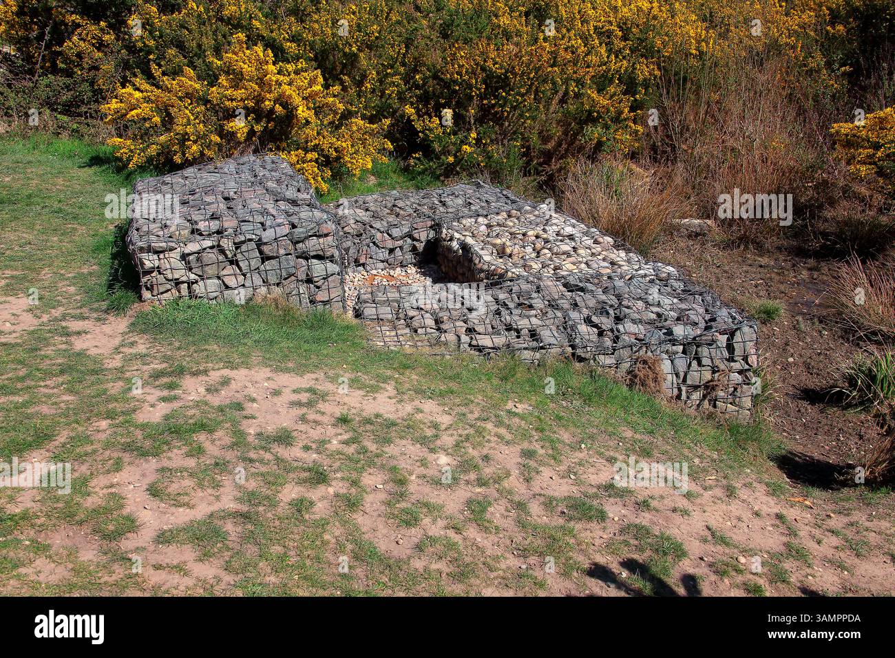 Protecting the outflow of one of the Fireman's lagoons out in the ...