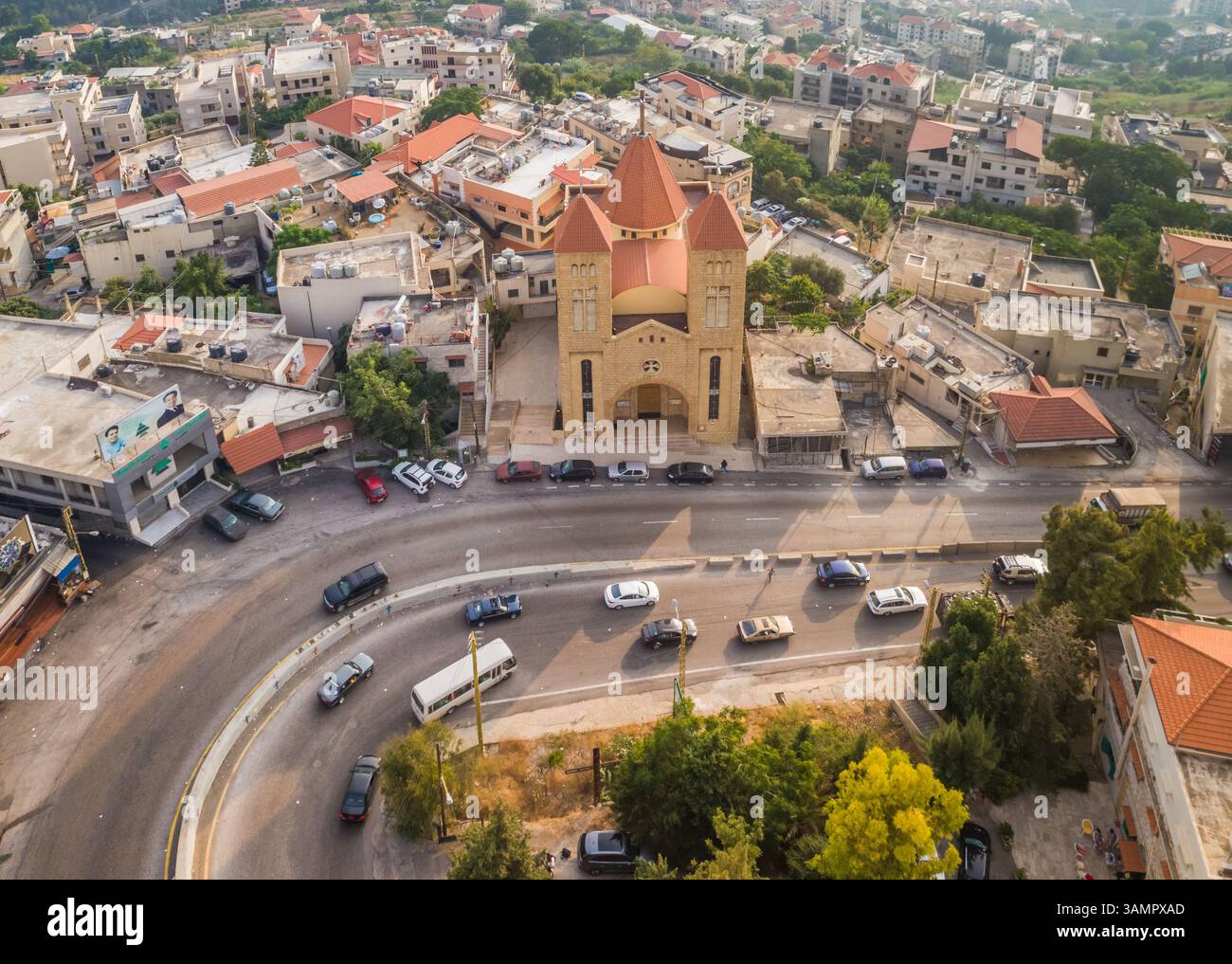 Aerial view of St-Antoine church in Aley, Lebanon Stock Photo - Alamy