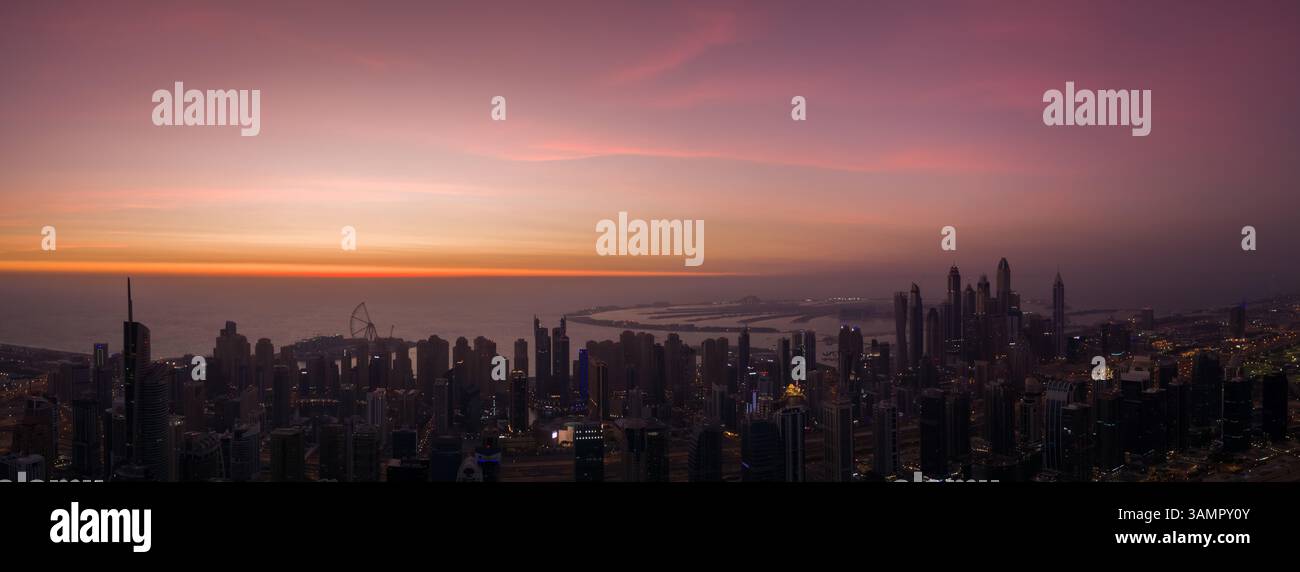 Panoramic sunset view palm hi-res stock photography and images - Alamy