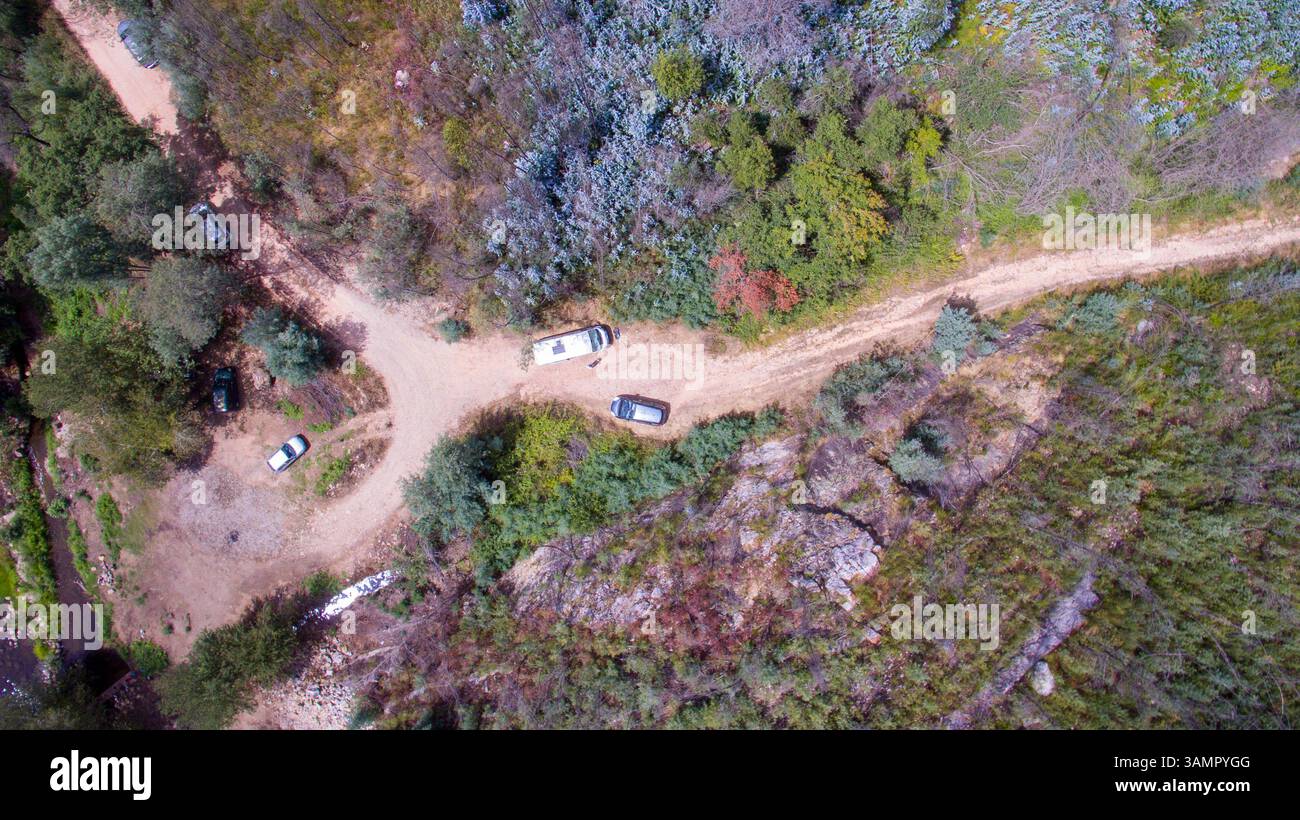 Camper van drone view hi-res stock photography and images - Alamy