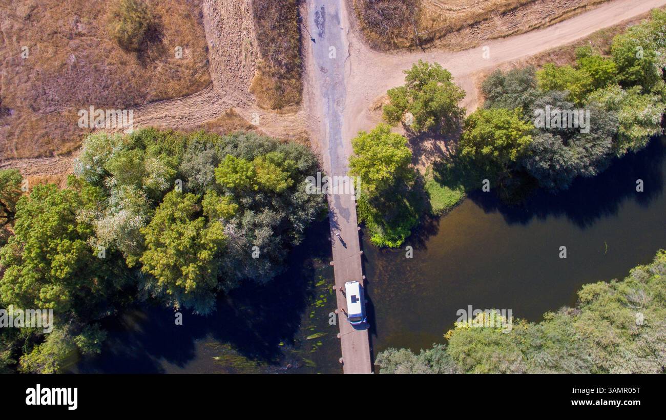 Camper van drone view hi-res stock photography and images - Alamy