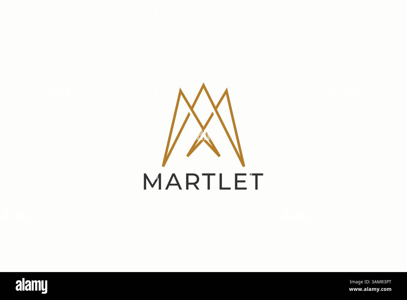 Swallow Bird Martlet Letter M Logo Geometric Abstract Magpie Stock ...