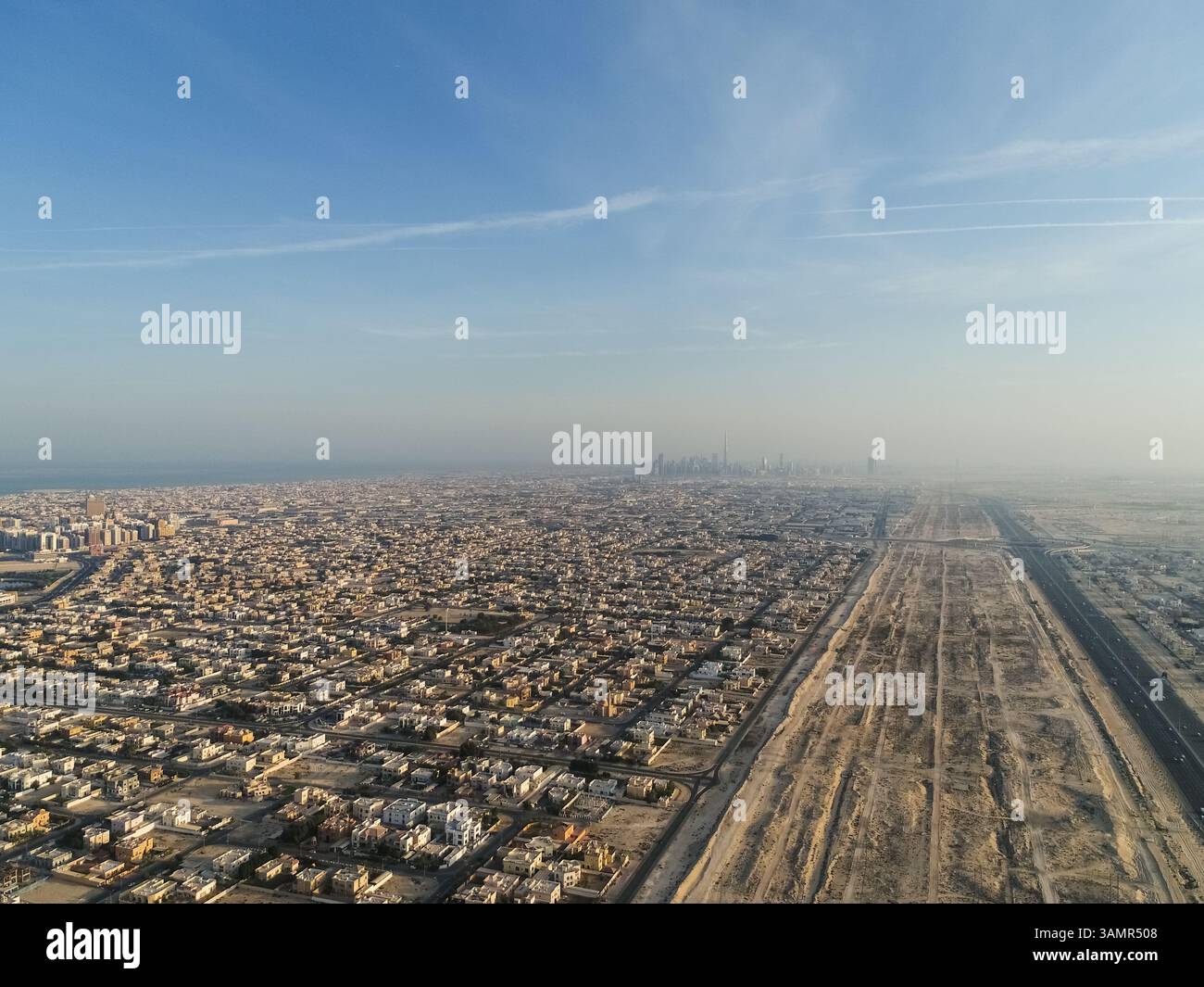 Aerial view of Al Barsha suburb in Dubai, United Arab Emirates Stock ...