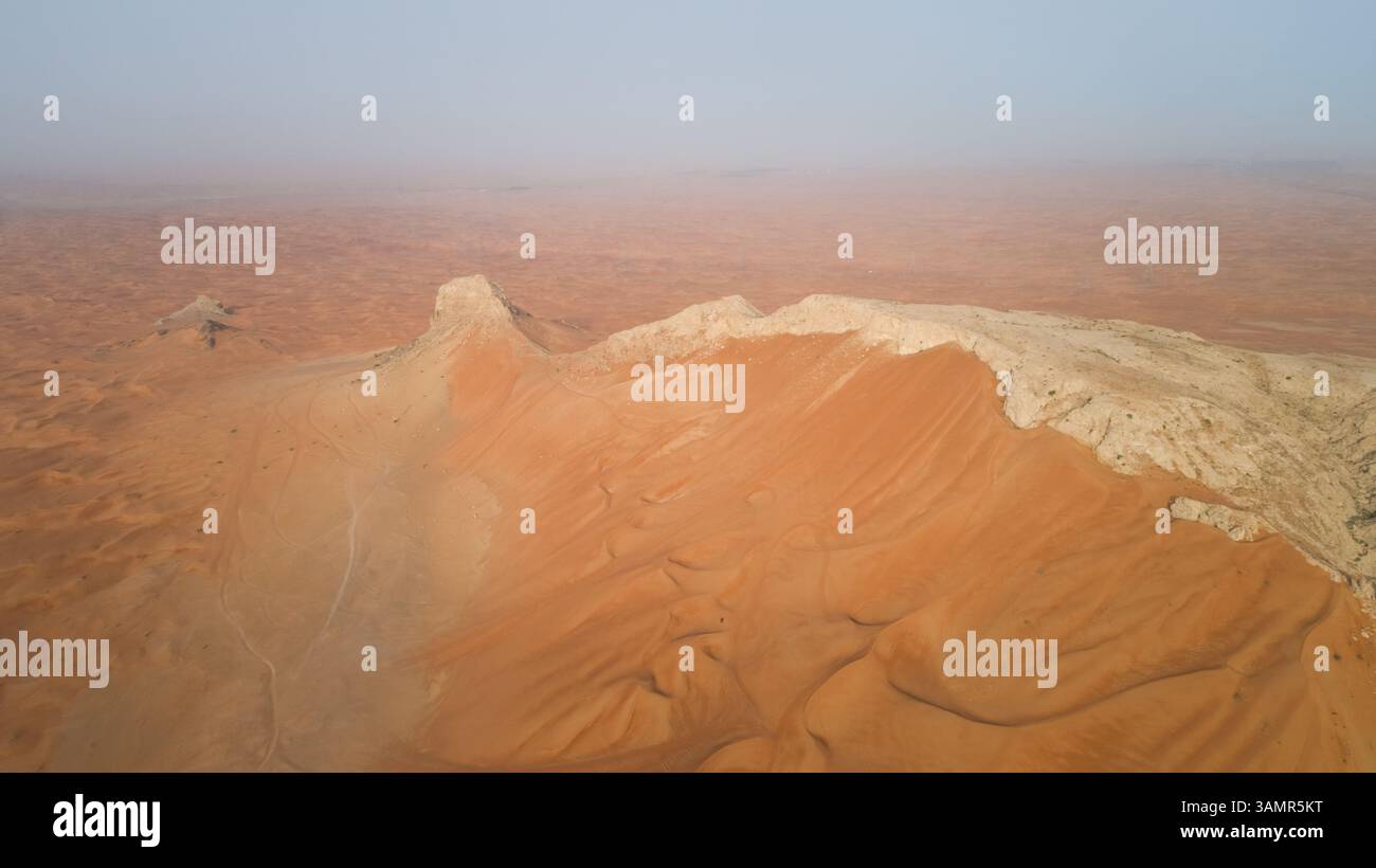Aerial view of the Camel Rock Desert Safari in UAE Stock Photo - Alamy