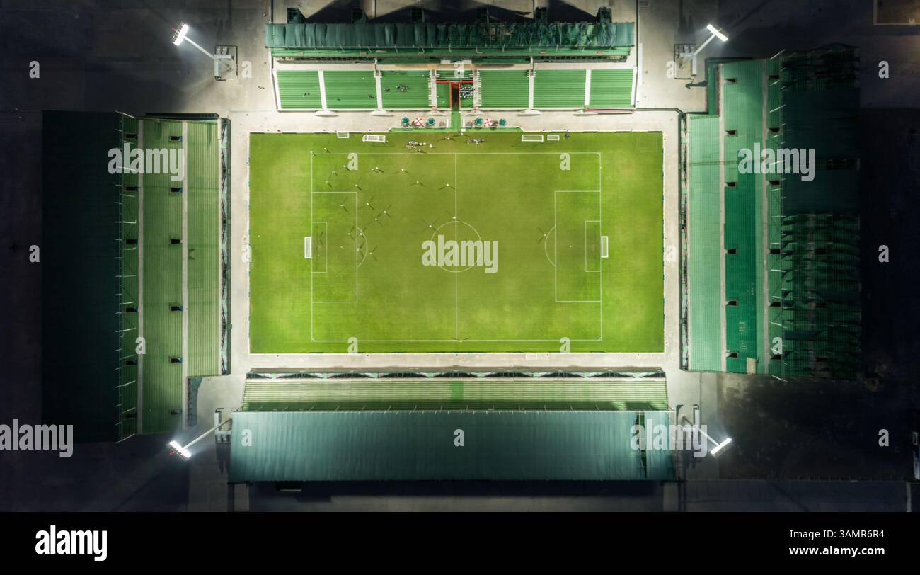 DUBAI - APRIL 2017: Aerial view of the Sevens Stadium during a ...