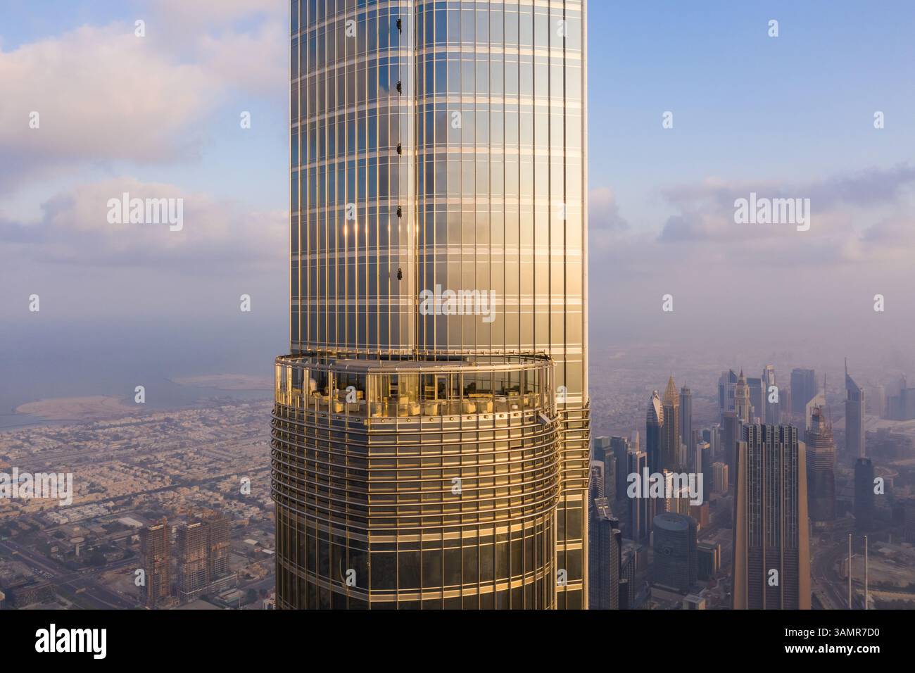 Aerial view of the Burj Khalifa building, Dubai, United Arab Emirates ...