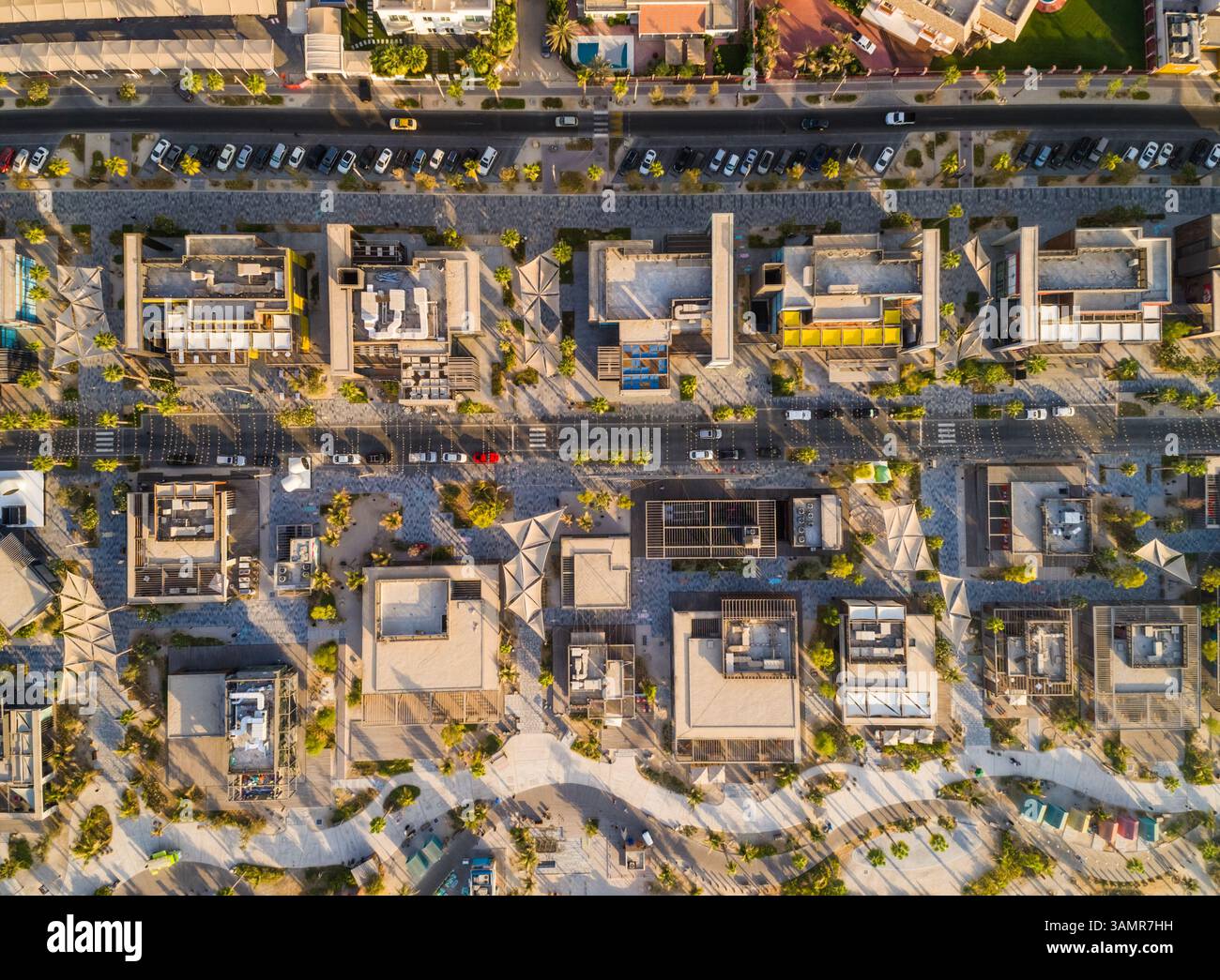 Aerial view of luxury commercial buildings near the beach, U.A.E Stock ...
