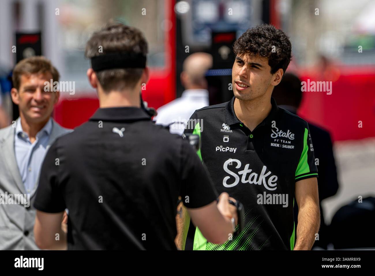Sakhir, Bahrain, 13 Apr 2025, Gabriel Bortoleto, from Brazil competes ...