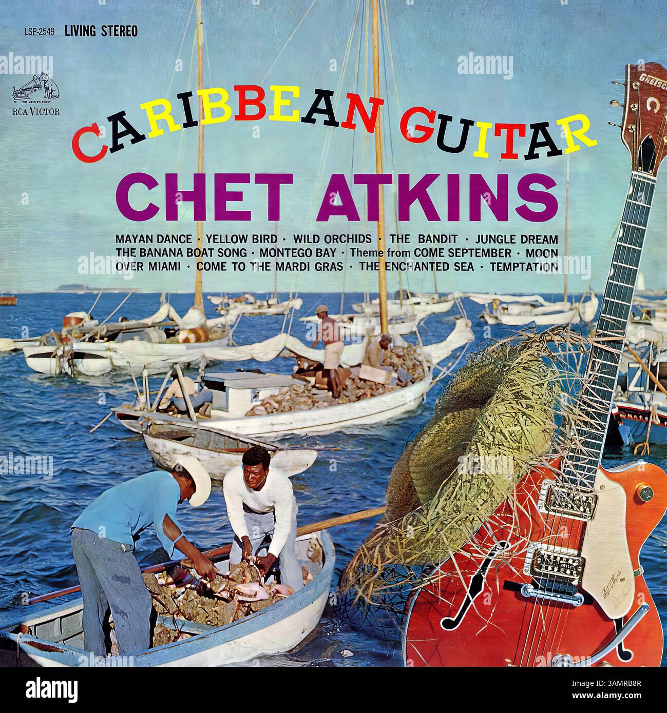 Chet Atkins - Caribbean Guitar - Vintage vinyl record cover Stock Photo ...
