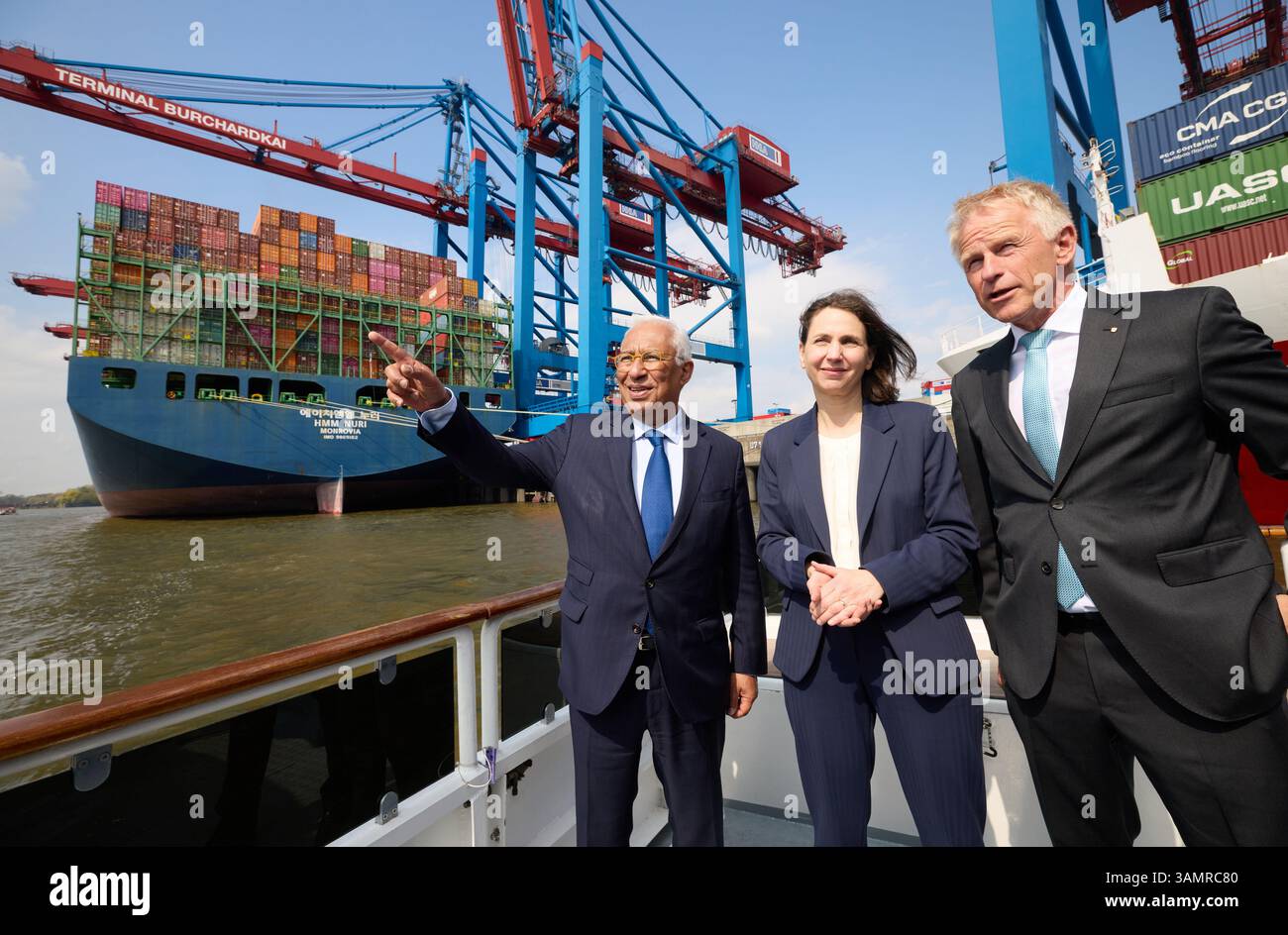 Hamburg, Germany. 14th Apr, 2025. António Costa (l-r), President of the ...