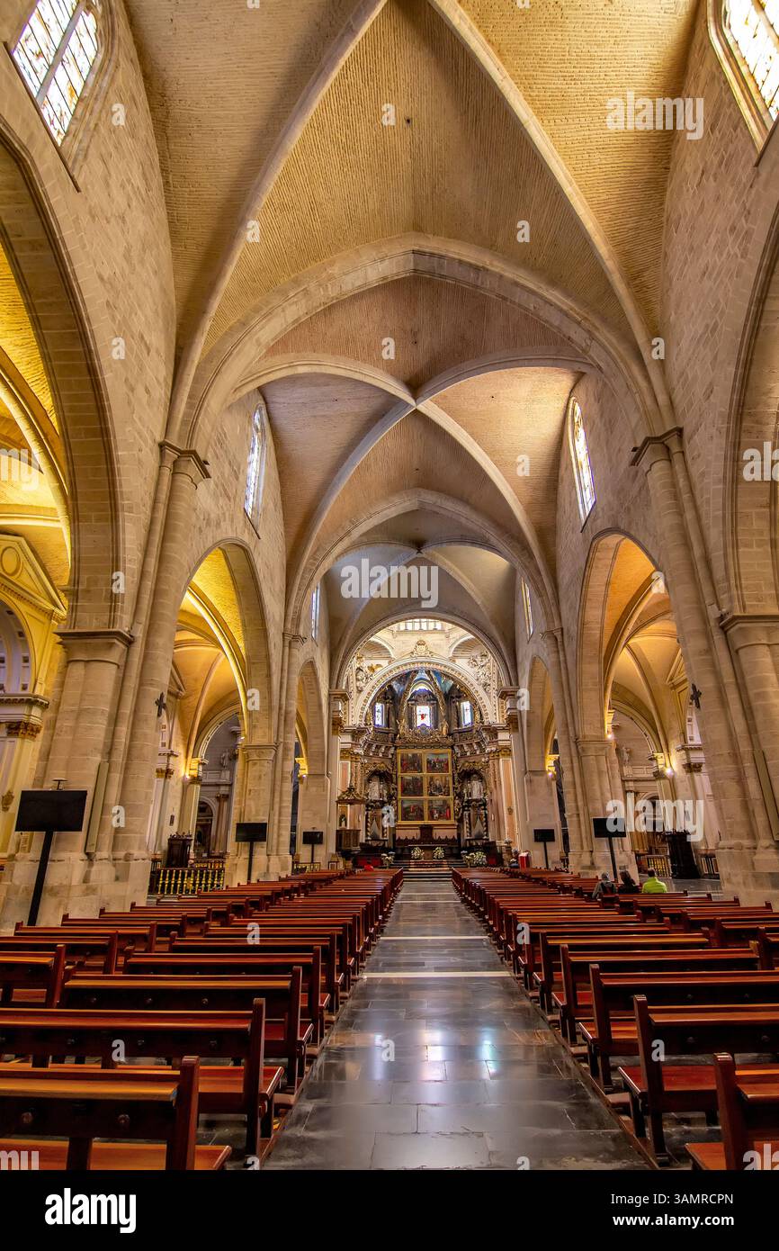 View of Interior of the Valencia Cathedral Roof and Arches, Spain Stock ...