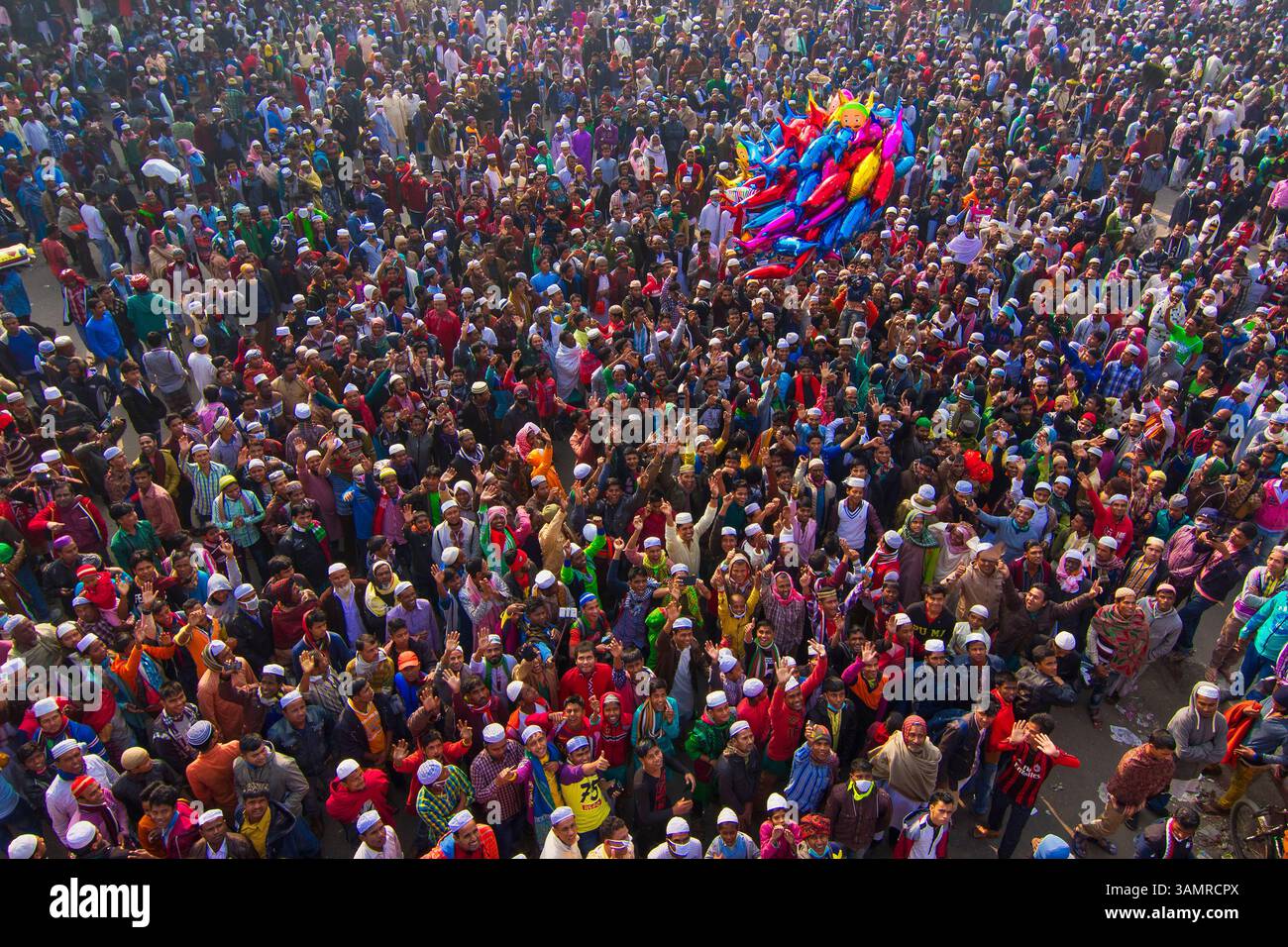 Dhaka, Bangladesh - 15 January 2017: View of people gathering at Bishwa ...