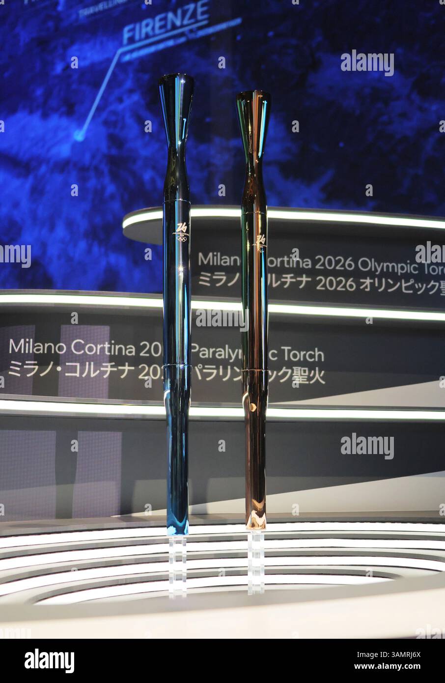 The torches that will be used for the torch relay of the 2026 Milan ...