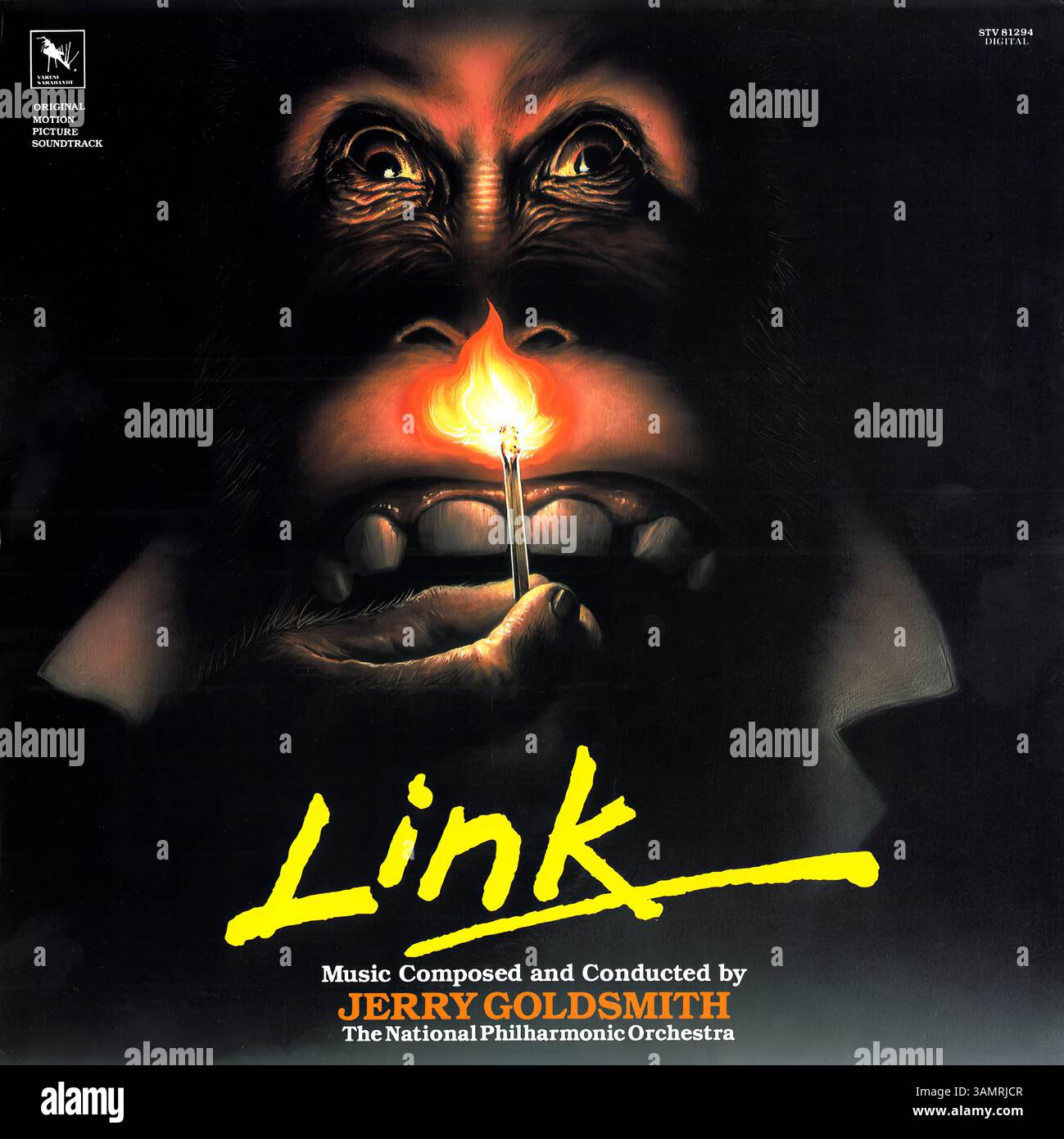 Jerry Goldsmith - Link - Vintage vinyl record cover Stock Photo - Alamy