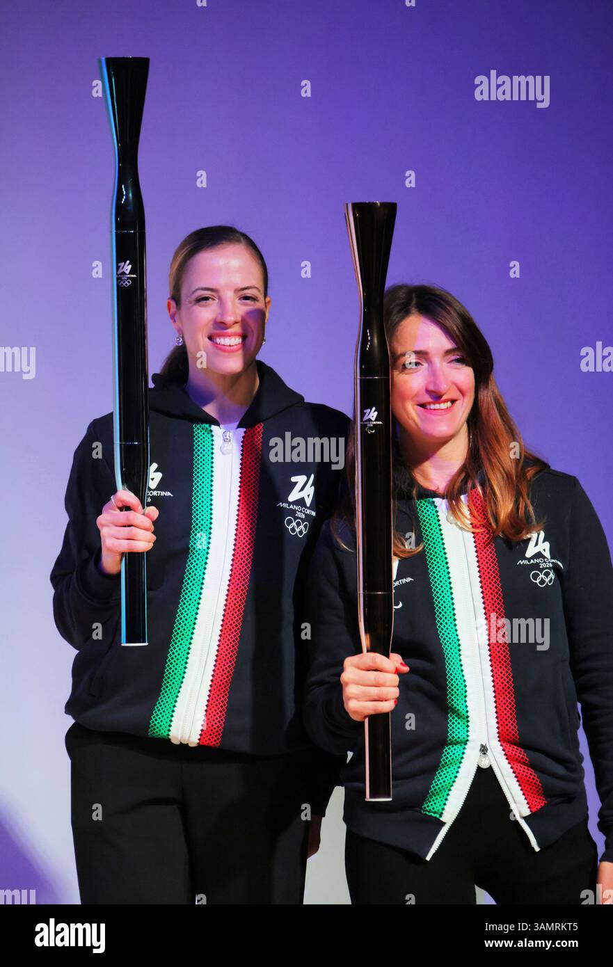 The torches that will be used for the torch relay of the 2026 Milan ...