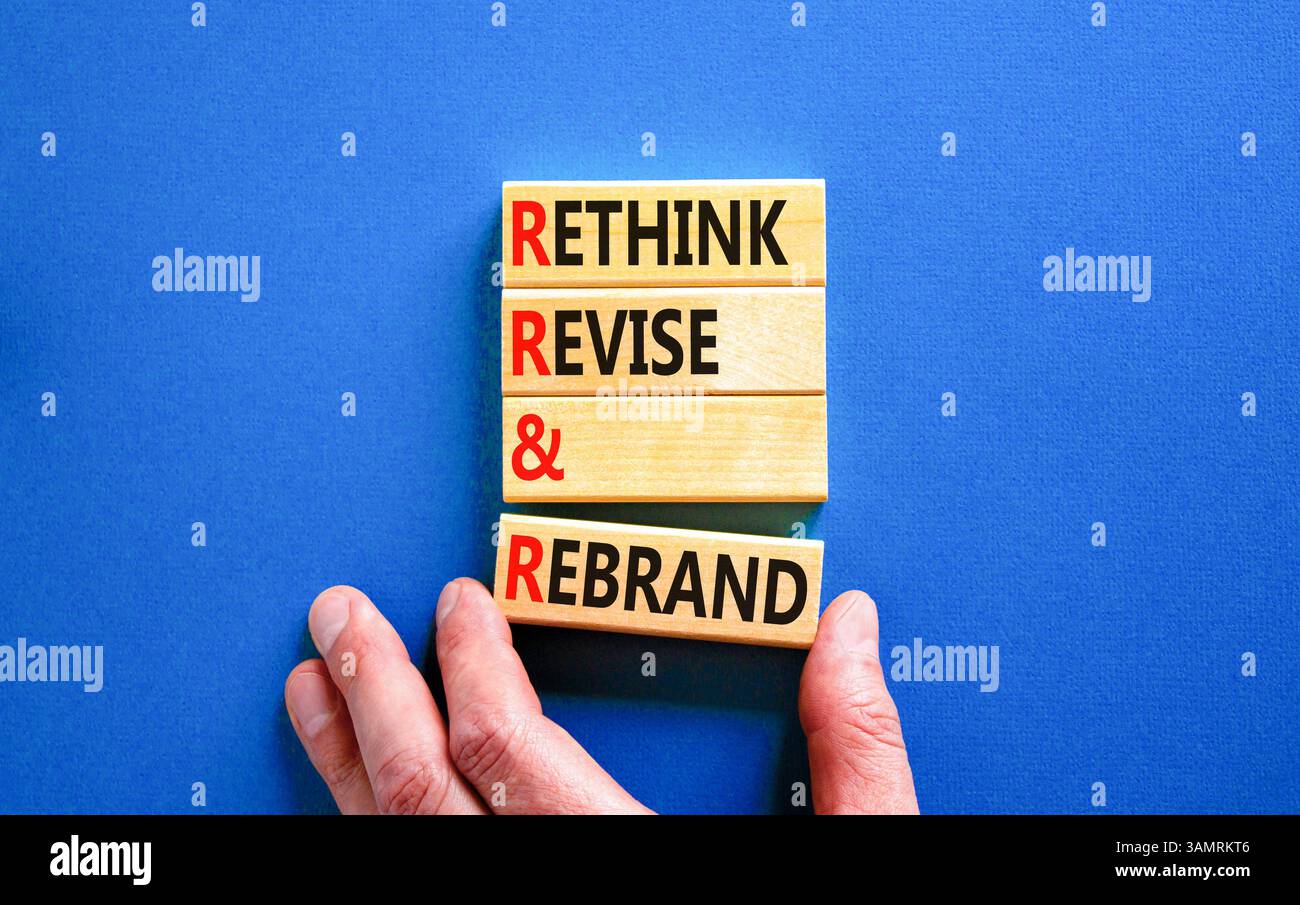 Rethink revise rebrand symbol. Concept word Rethink Revise and Rebrand ...