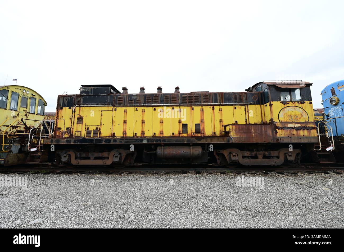 Rusty American diesel locomotives at the Baltimore and Ohio Railroad ...