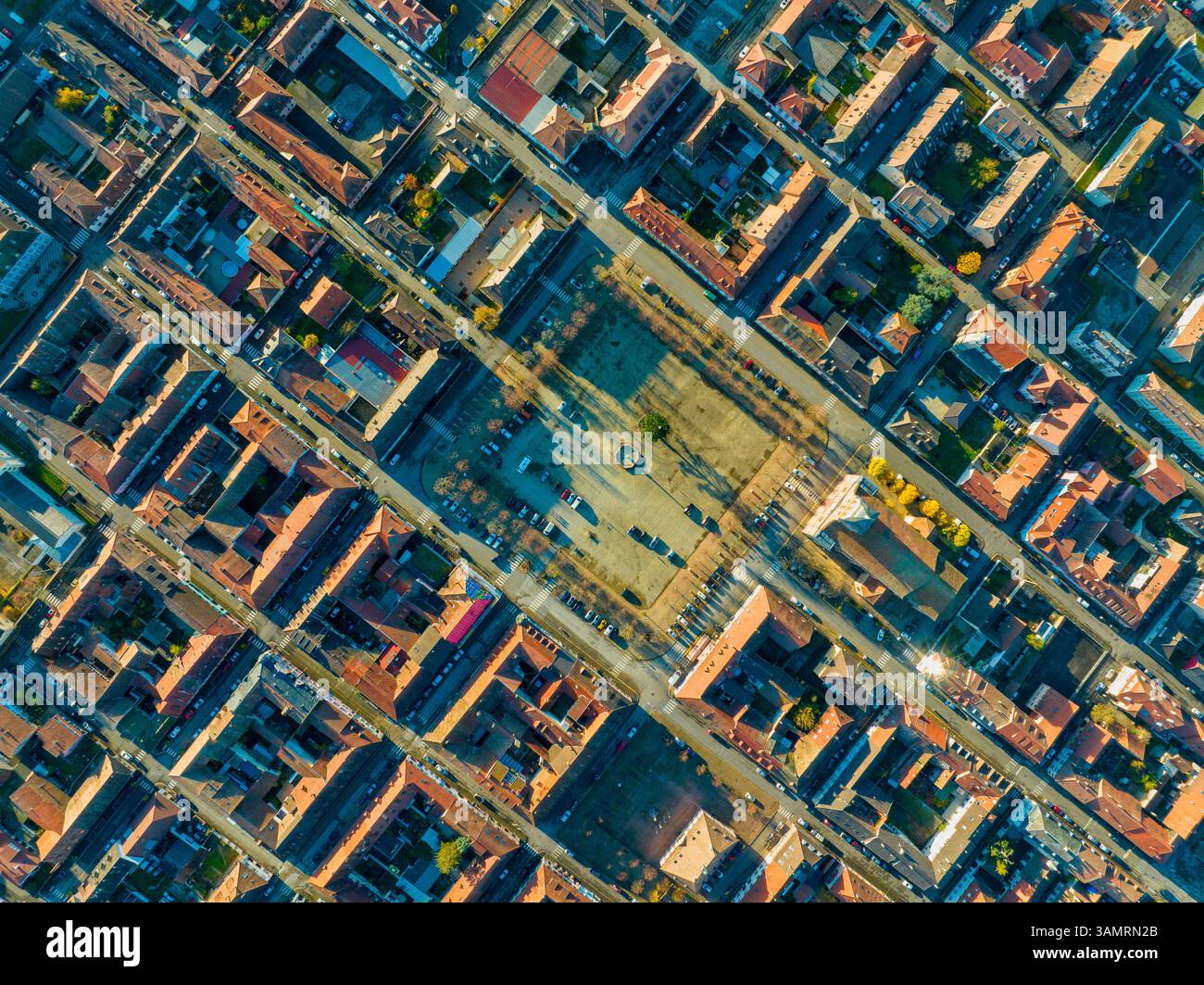 Aerial view of the fortified town of Neuf Brisach, Alsace, France Stock ...