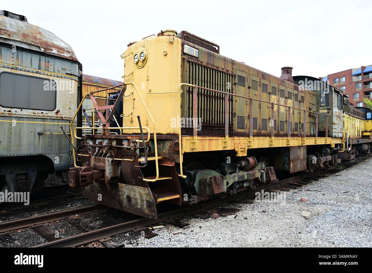 Rusty American diesel locomotives at the Baltimore and Ohio Railroad ...