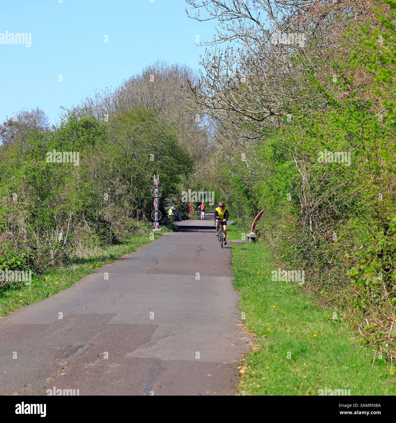 Disused railway (at Saltford village0 now a cycle-path and footpath ...