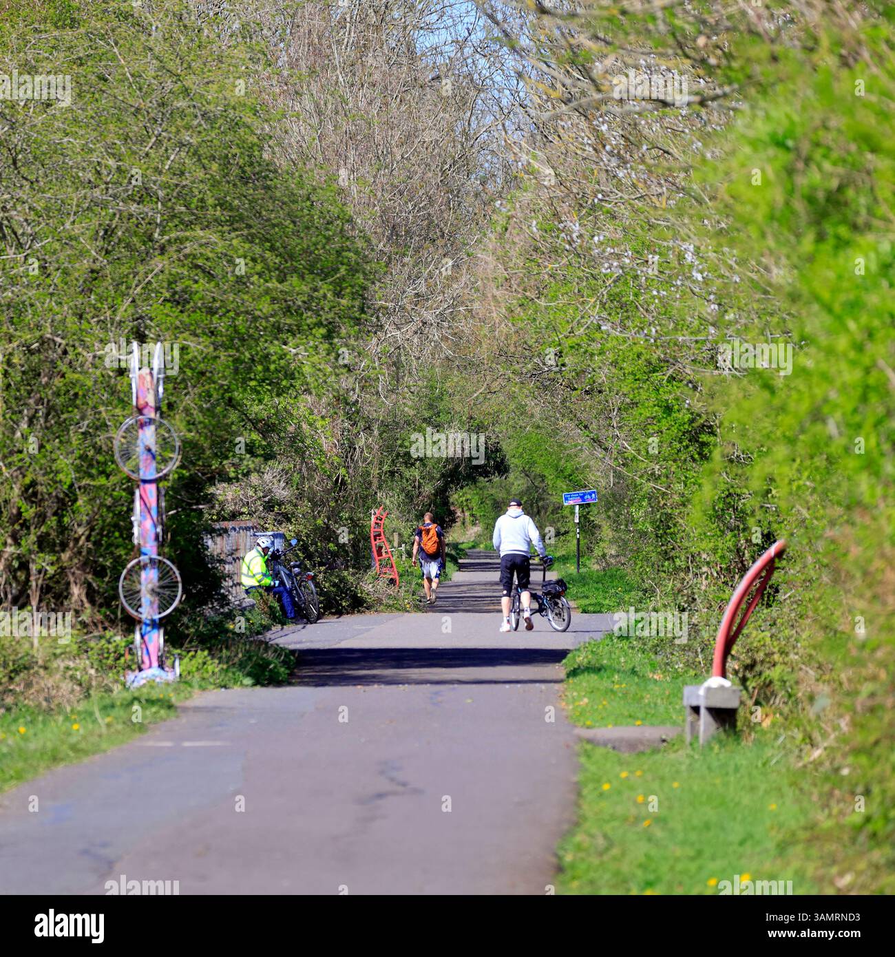 Disused railway (at Saltford village0 now a cycle-path and footpath ...
