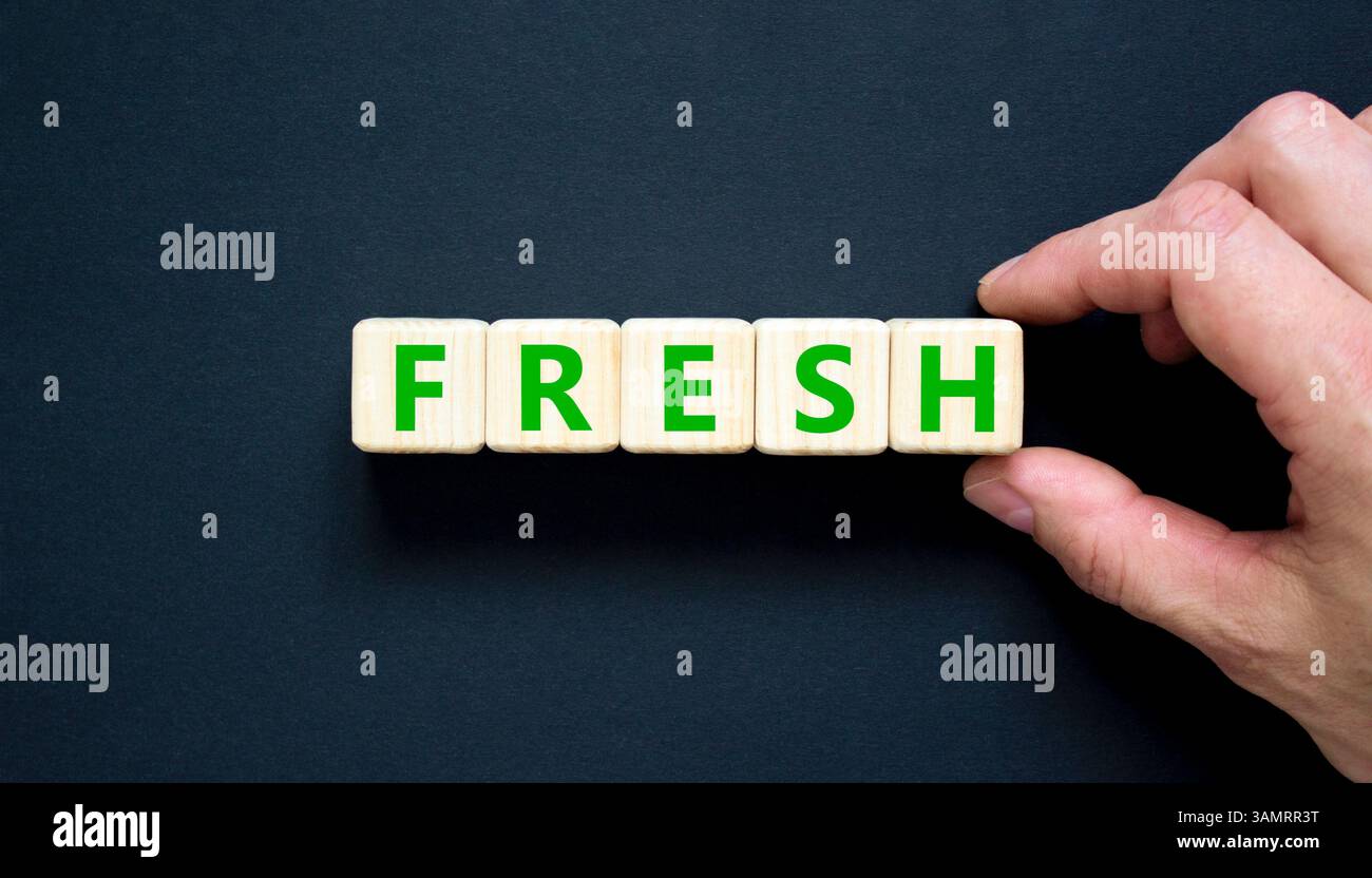 Fresh symbol. Concept word Fresh on beautiful wooden blocks. Beautiful ...
