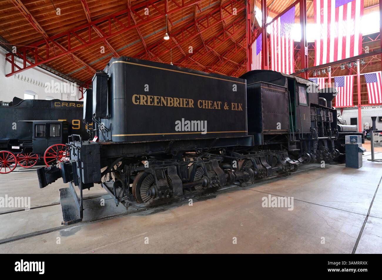 Three-Truck 1905 American steam locomotive Stock Photo - Alamy