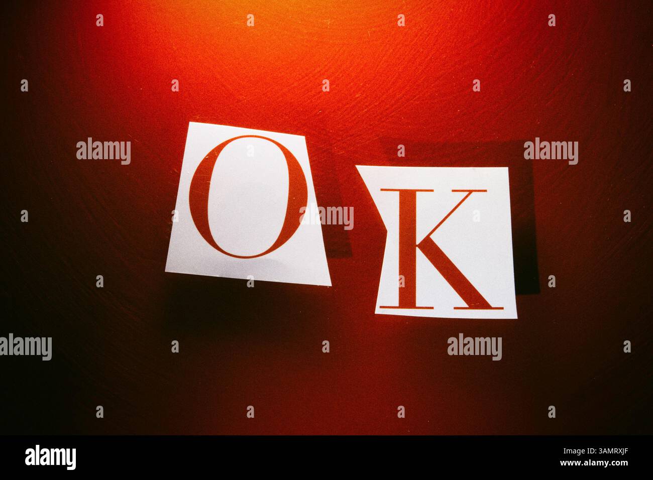 The exclamation "SNAFU" slang using cut-out paper letters in the ransom ...
