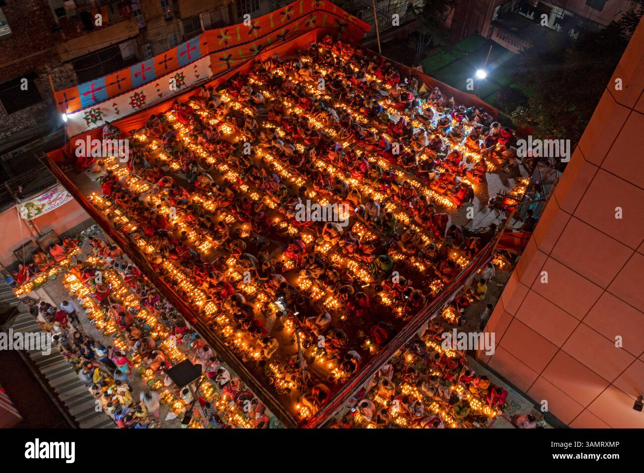 Aerial view of people at Rakher Upobash festival, Shri Shri Lokenath ...