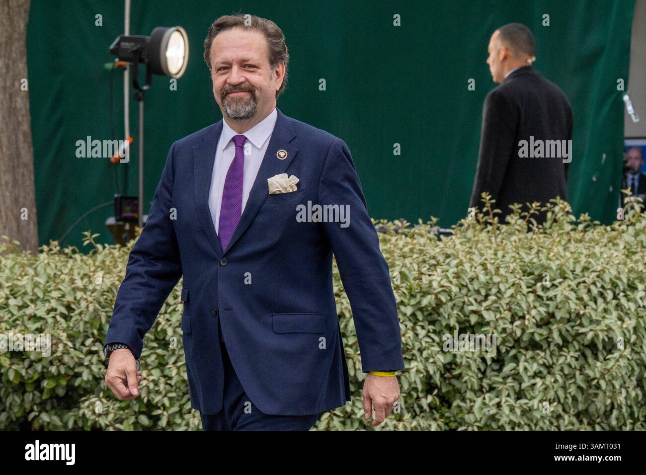 Sebastian Gorka, a British-Hungarian-American media host walks in the ...