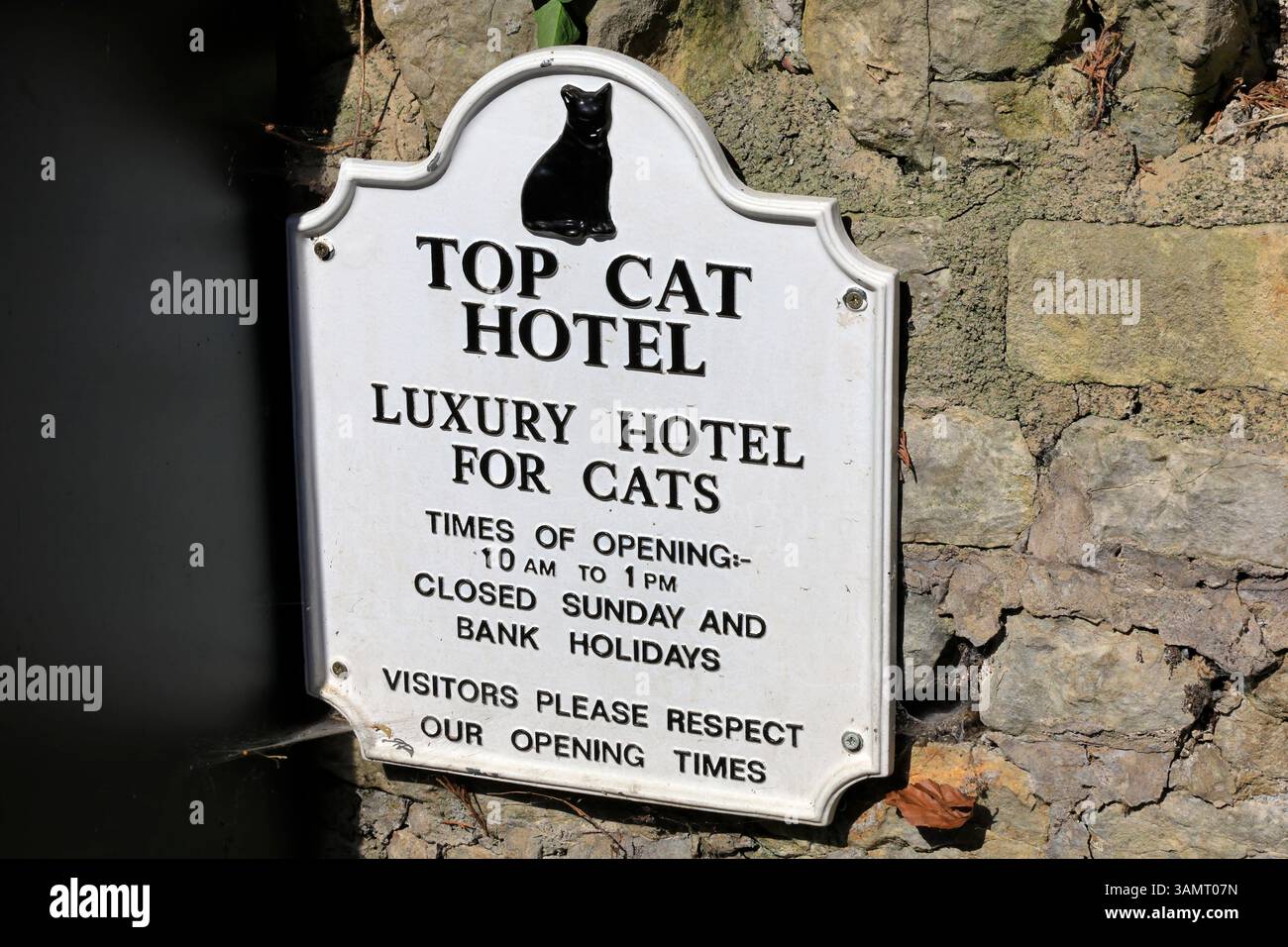 Wall sign for Top Cat Hotel, Kelston near Bristol, England, South West ...