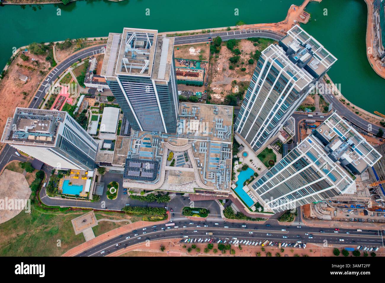 Aerial view of residential buildings in Colombo downtown, Sri Lanka ...