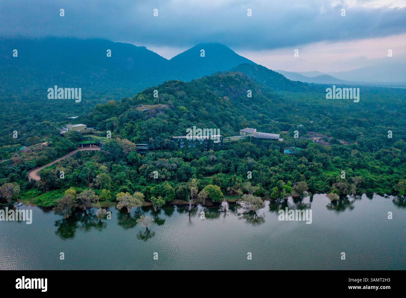 Aerial view of Kandalama Reservoir near Matale, Sri Lanka Stock Photo ...