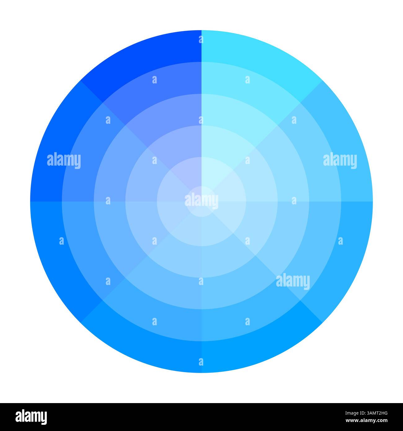 Blue tone circle. Radial color wheel. Vector gradient palette. Cool ...