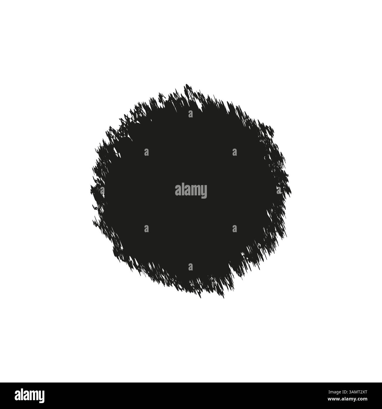 Ink blot shape. Textured circle spot. Rough brush mark. Vector black ...