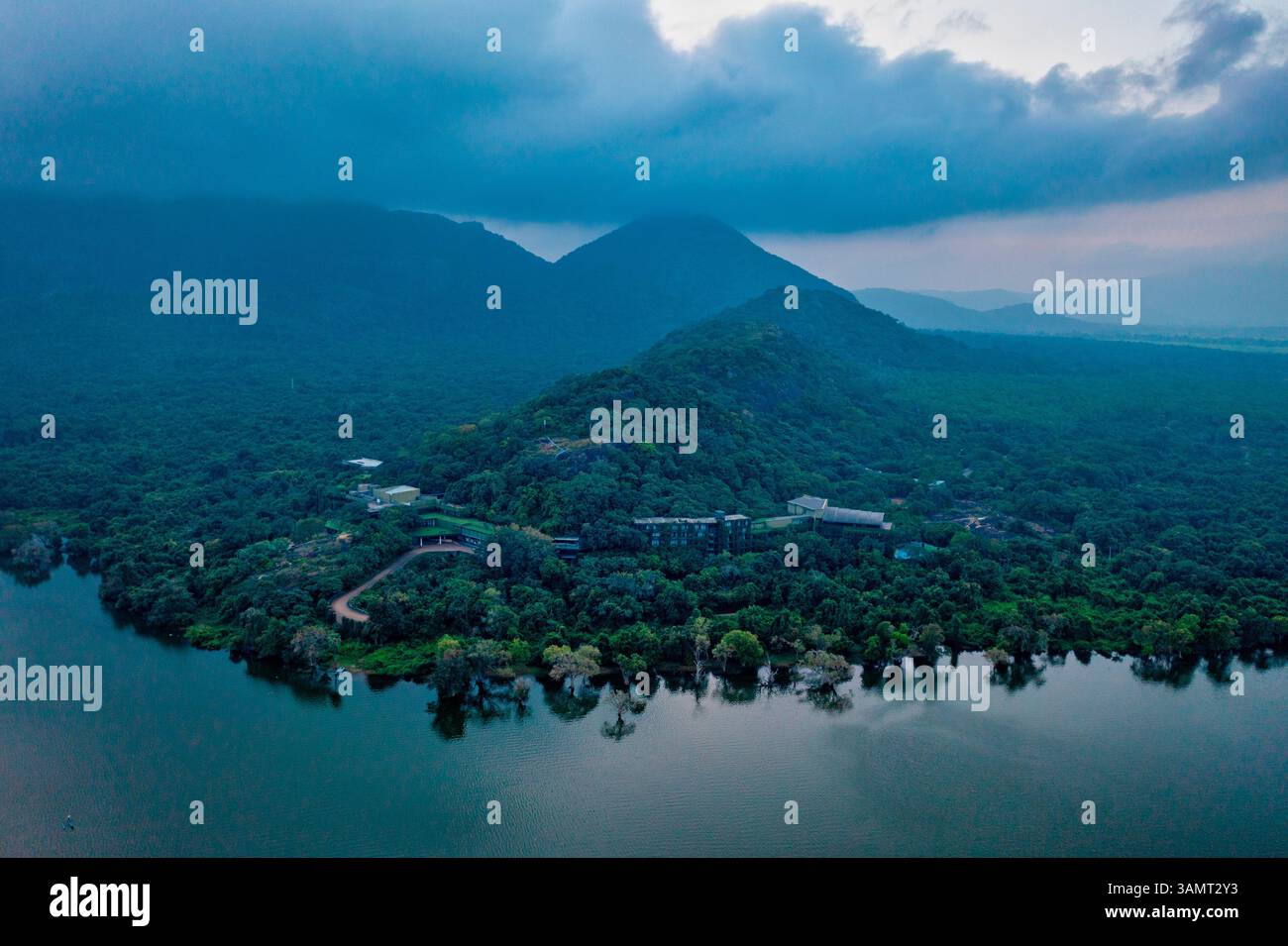 Aerial view of Kandalama Reservoir near Matale, Sri Lanka Stock Photo ...