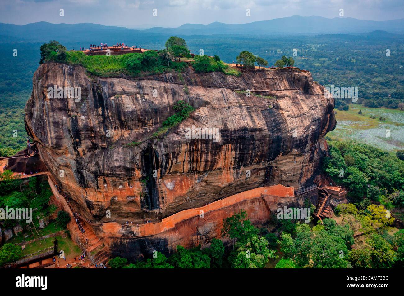 Aerial view of Sigiriya Lion's Rock, a rock fortress located in the ...