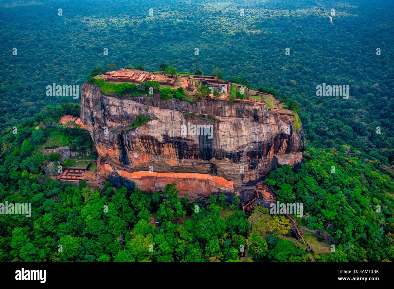 Aerial view of Sigiriya Lion's Rock, a rock fortress located in the ...