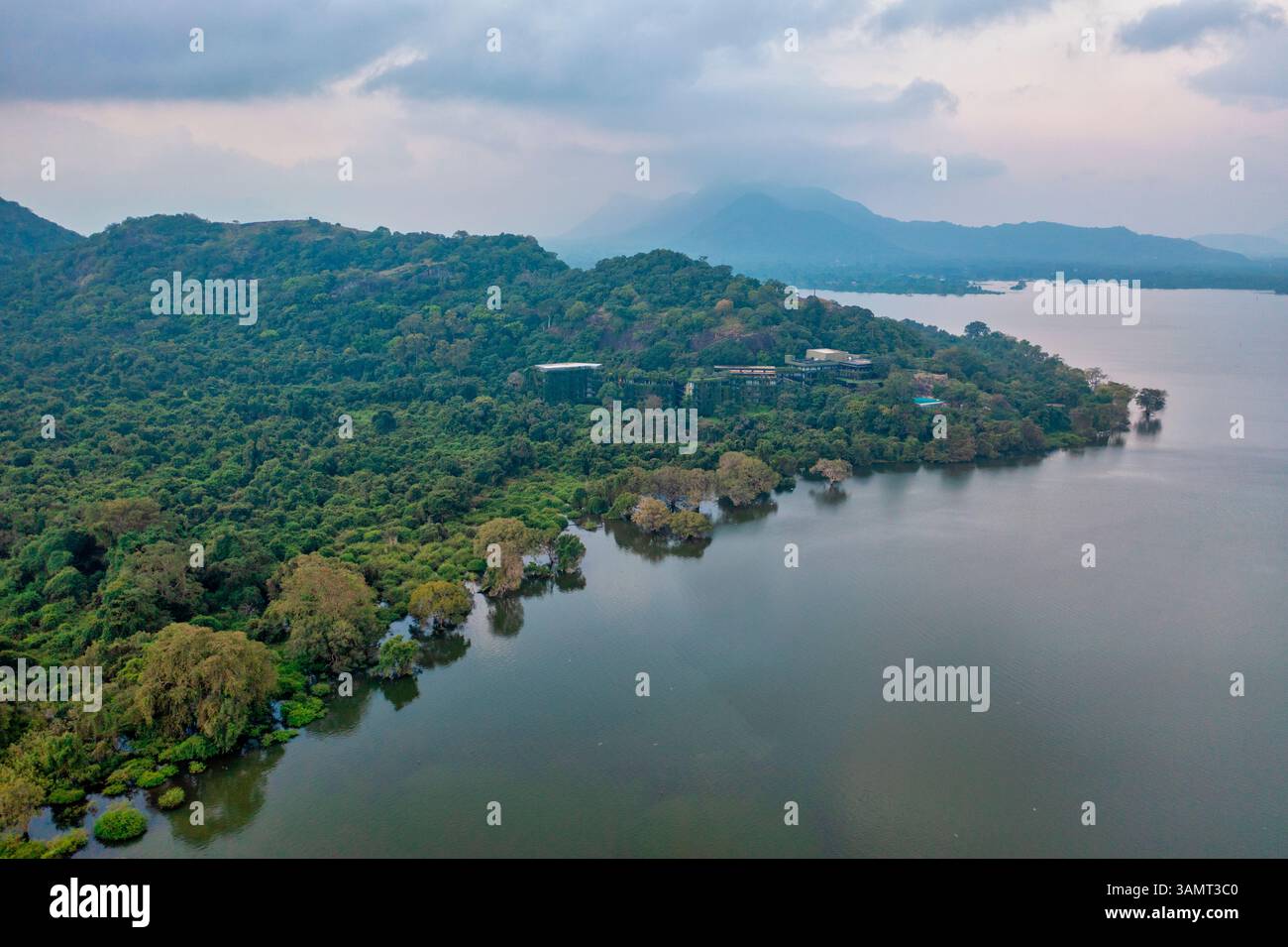 Aerial view of Kandalama Reservoir near Matale, Sri Lanka Stock Photo ...